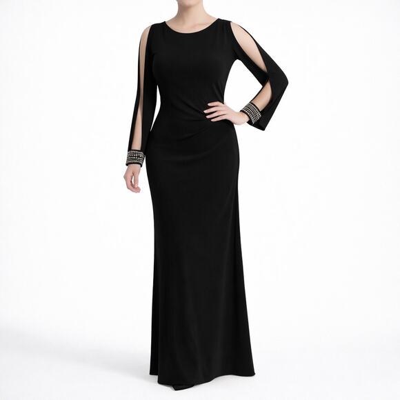 Cache | Dresses | Vintage Cache Siz 2 Long Sleeve Maxi Evening Gown ...